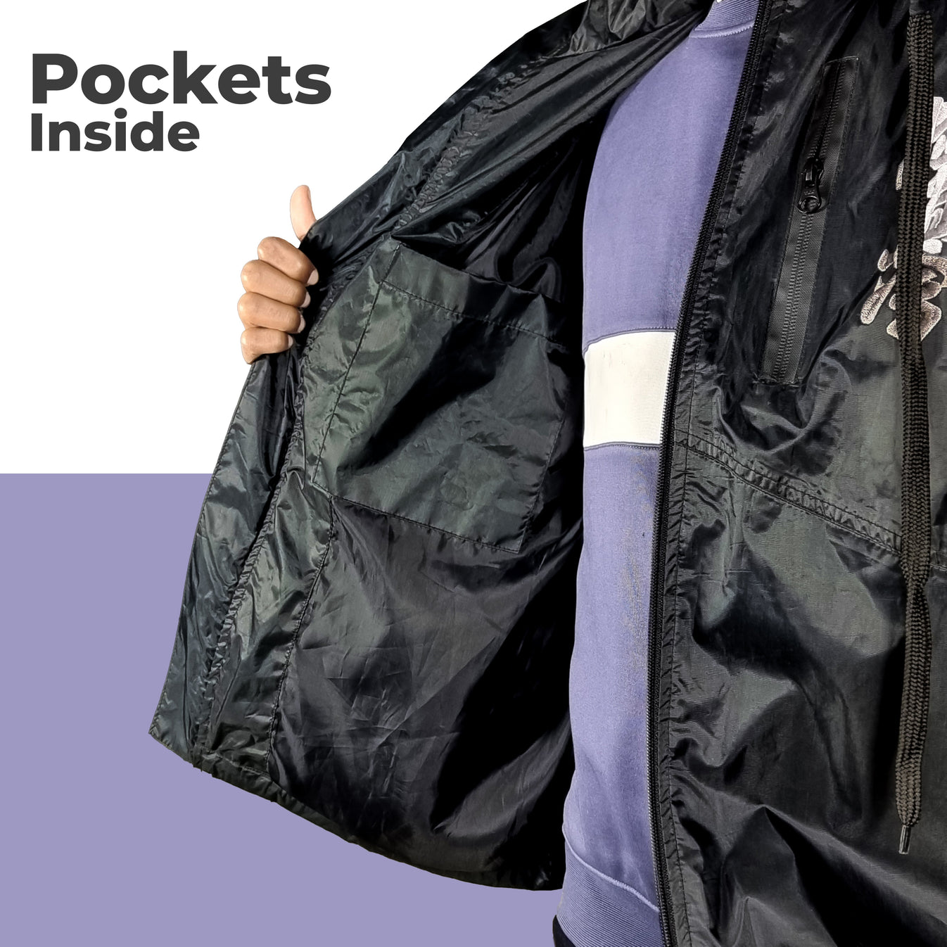 Kyokushin Embroidered Windbreaker Hooded Jacket for Men