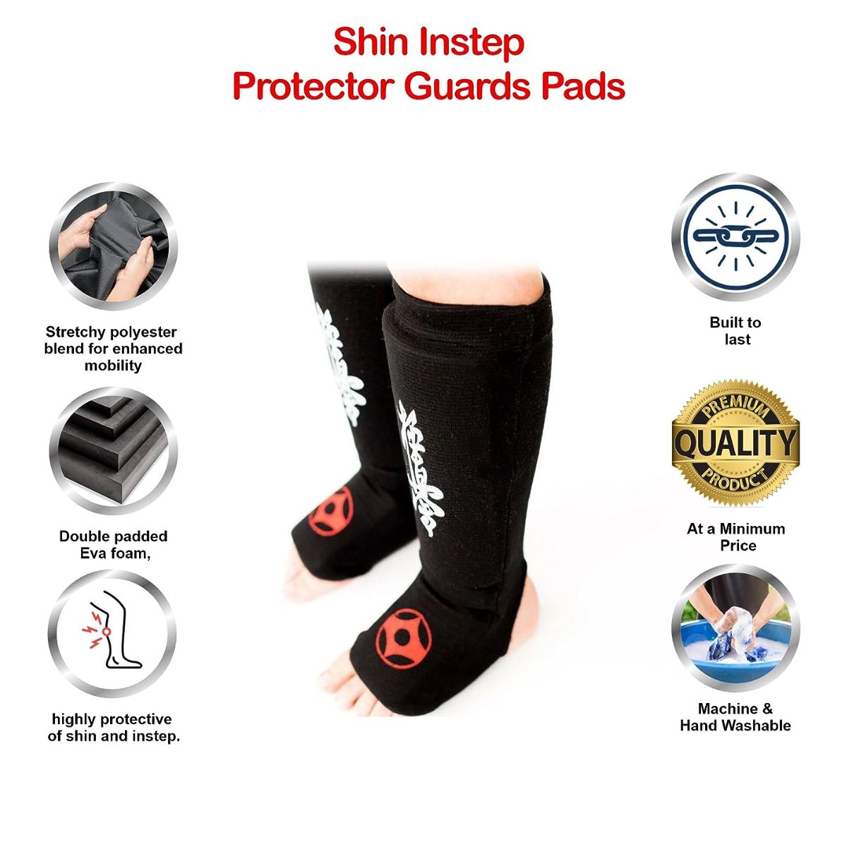 Fabricated Martial Arts Protective Gear For Shin Pads